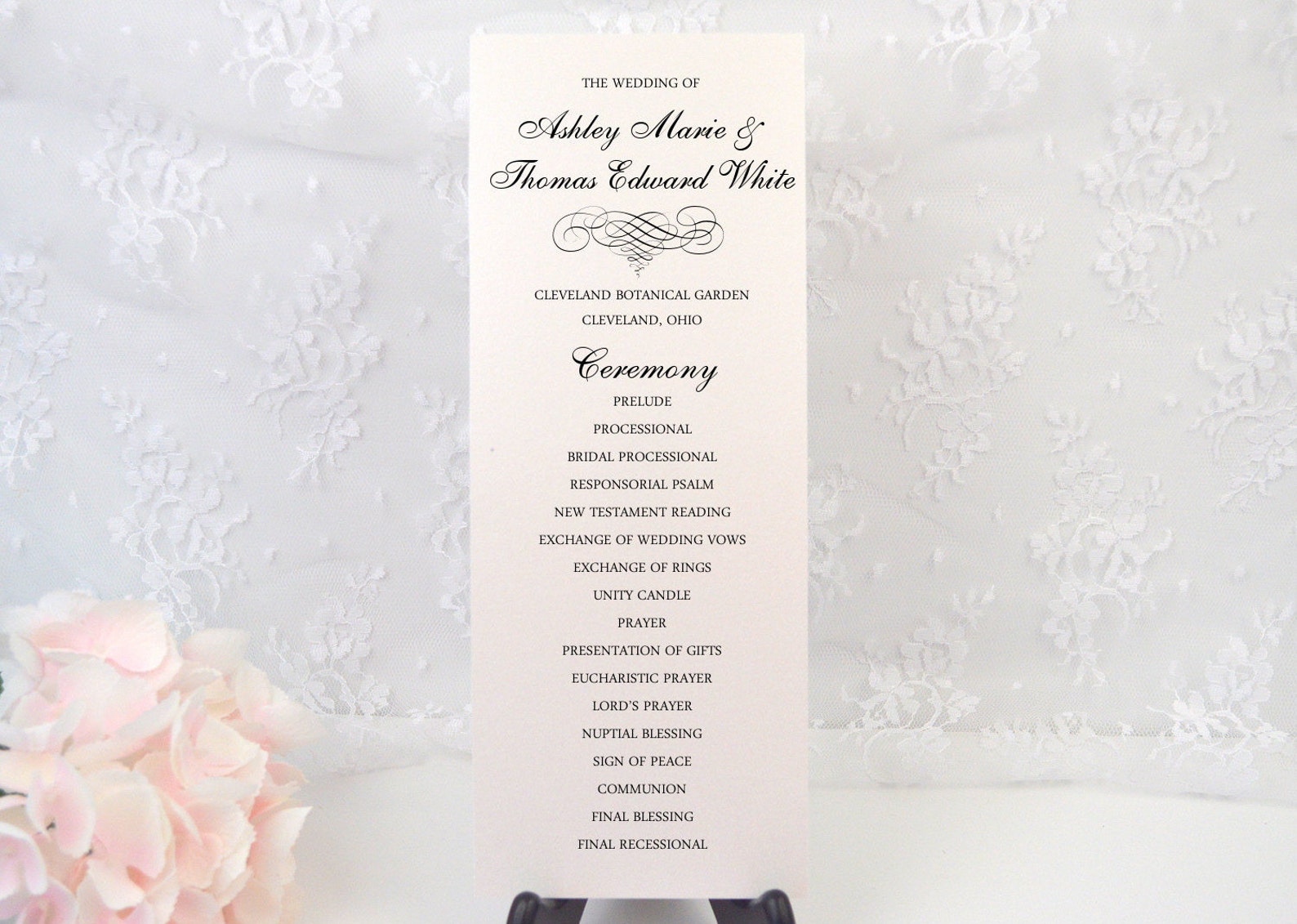 PRINTED Wedding Ceremony Program Custom Program Long Tea | Etsy