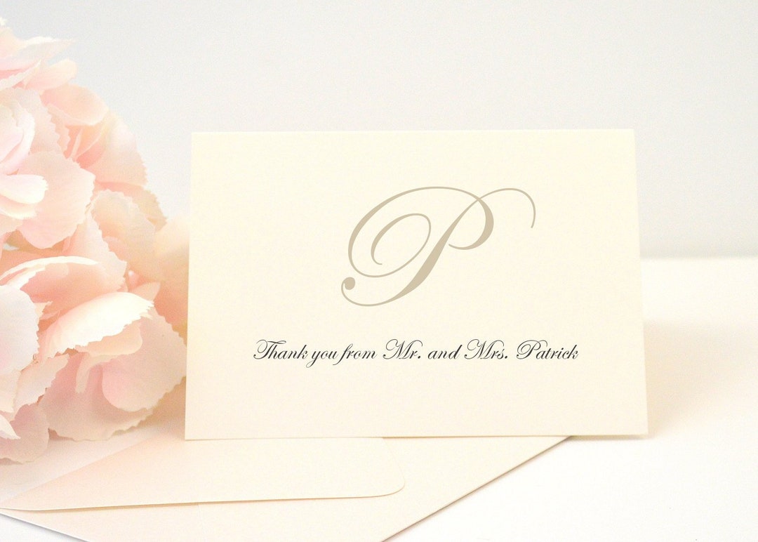 PRINTED Thank You Card | Personalized Stationery | Wedding Note Card ...