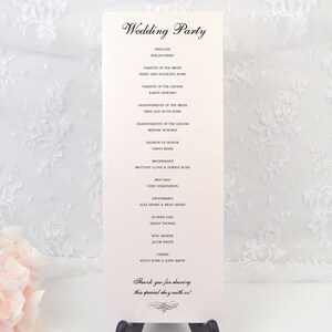 PRINTED Wedding Ceremony Program, Custom Program, Long Tea Length ...