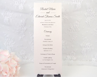 PRINTED Wedding Ceremony Program Custom Program Long Tea | Etsy