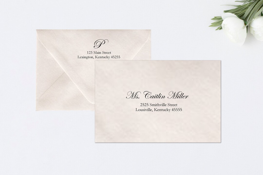 Envelope Addressing, Calligraphy, Return Addressing, Service, Printed, Guest Addressing, Script ...