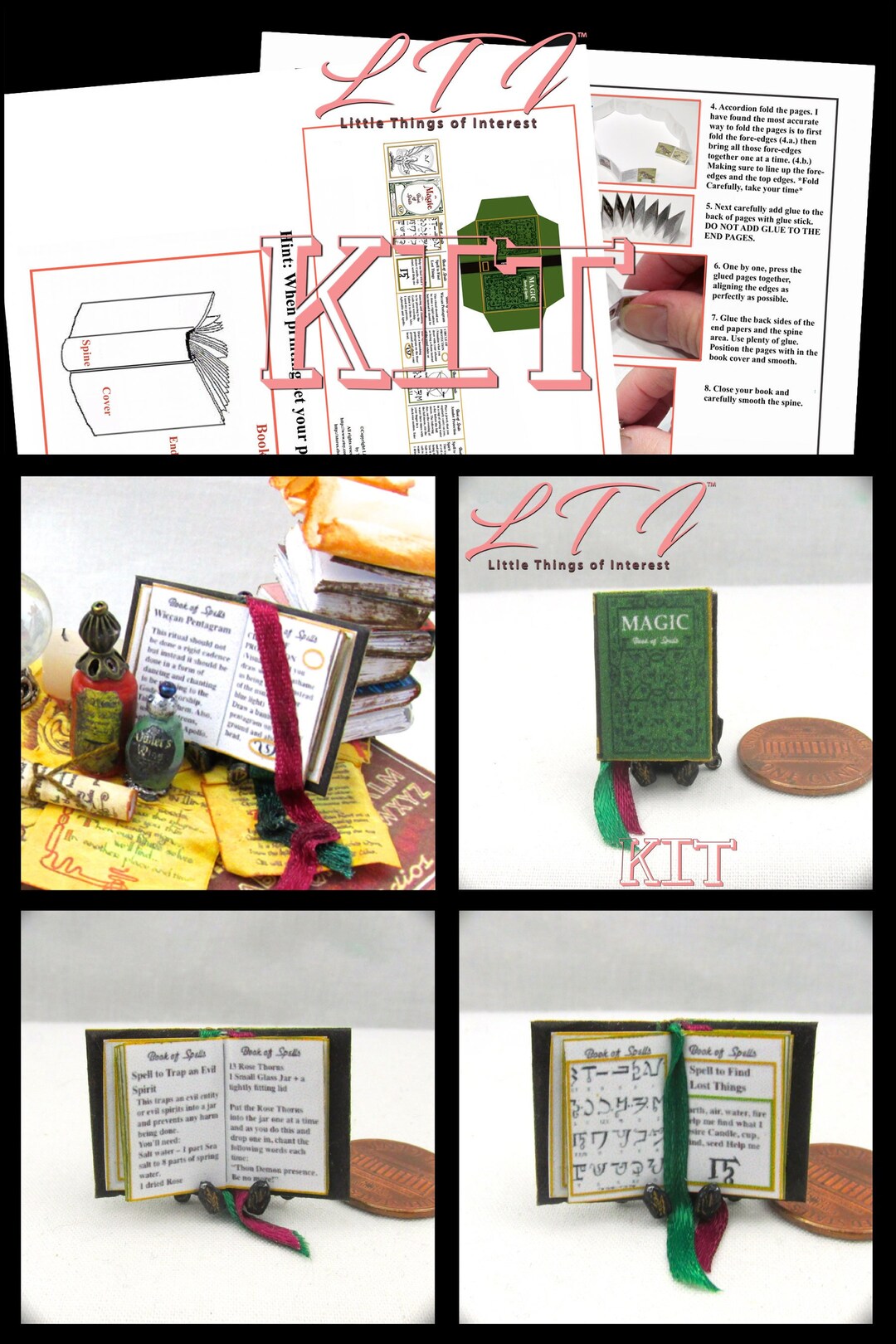Kit MAGIC BOOK of SPELLS Book Kit Printed Pdf Instruction Tutorial in ...