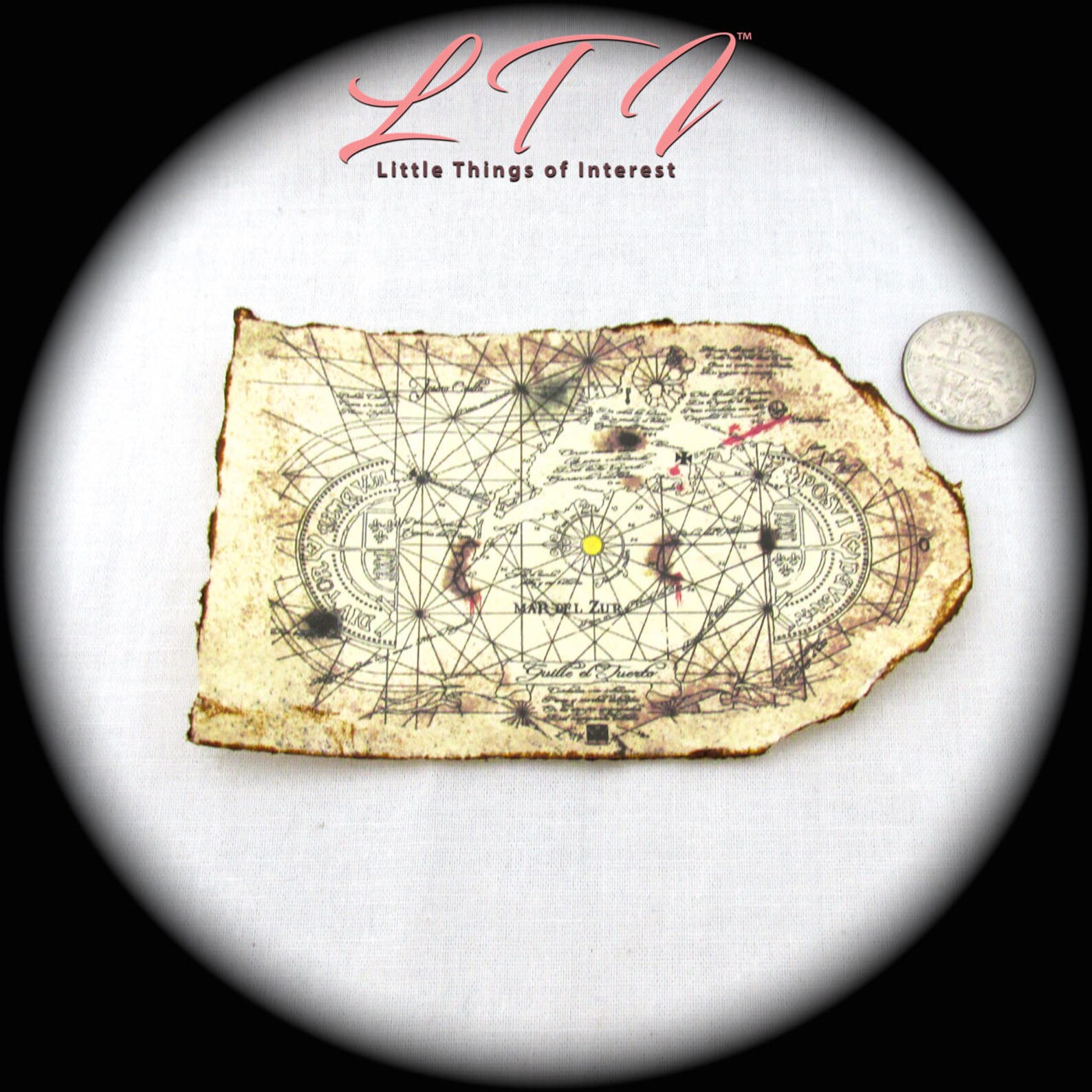 OLD SPANISH TREASURE Map Miniature Dollhouse 1:12 Scale One | Etsy