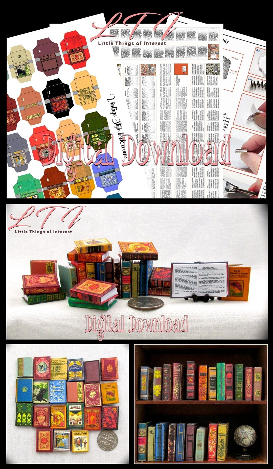 Digital Download VINTAGE STYLE BOOKS Set of 21 Prop Books Download Pdf ...