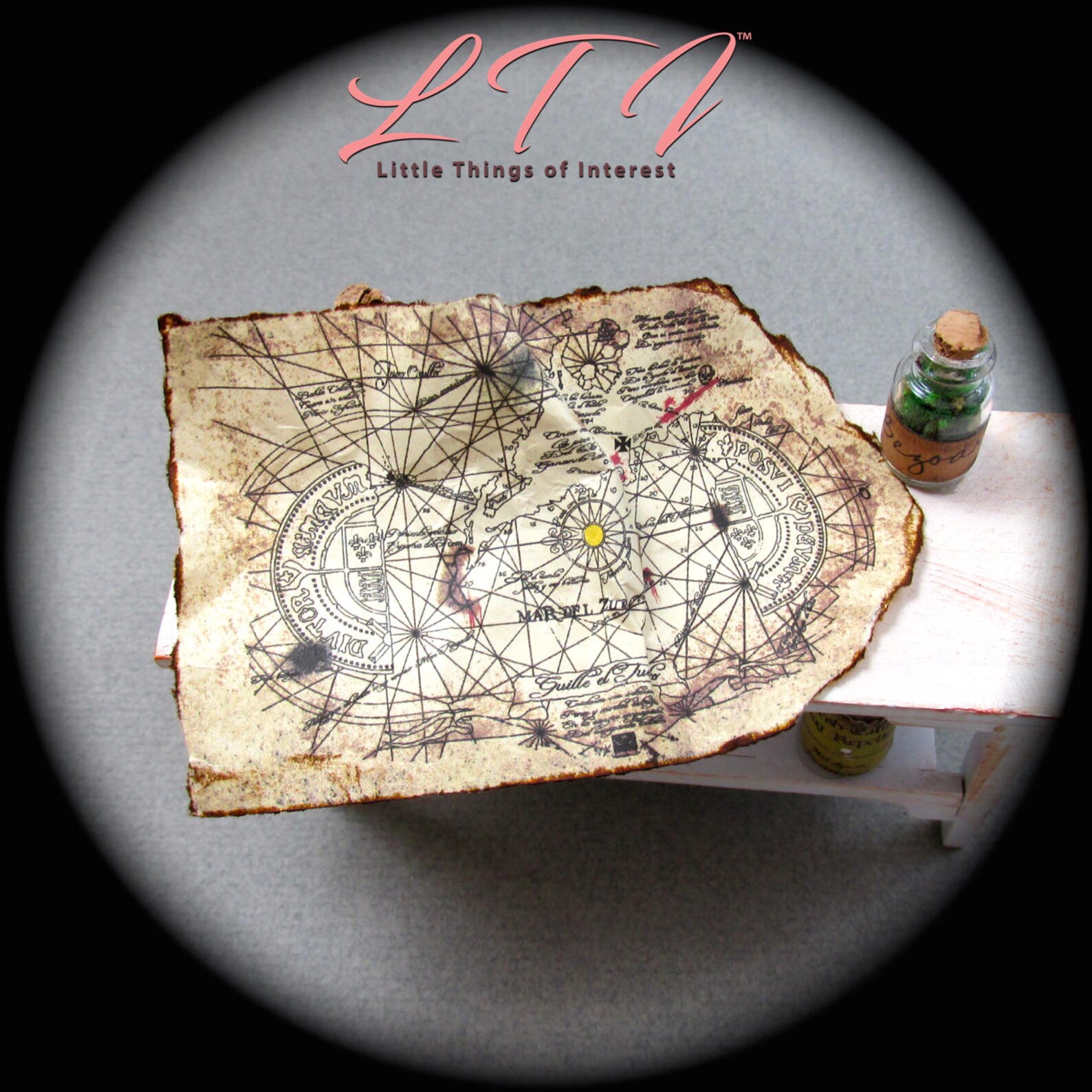 OLD SPANISH TREASURE Map Miniature Dollhouse 1:12 Scale One | Etsy