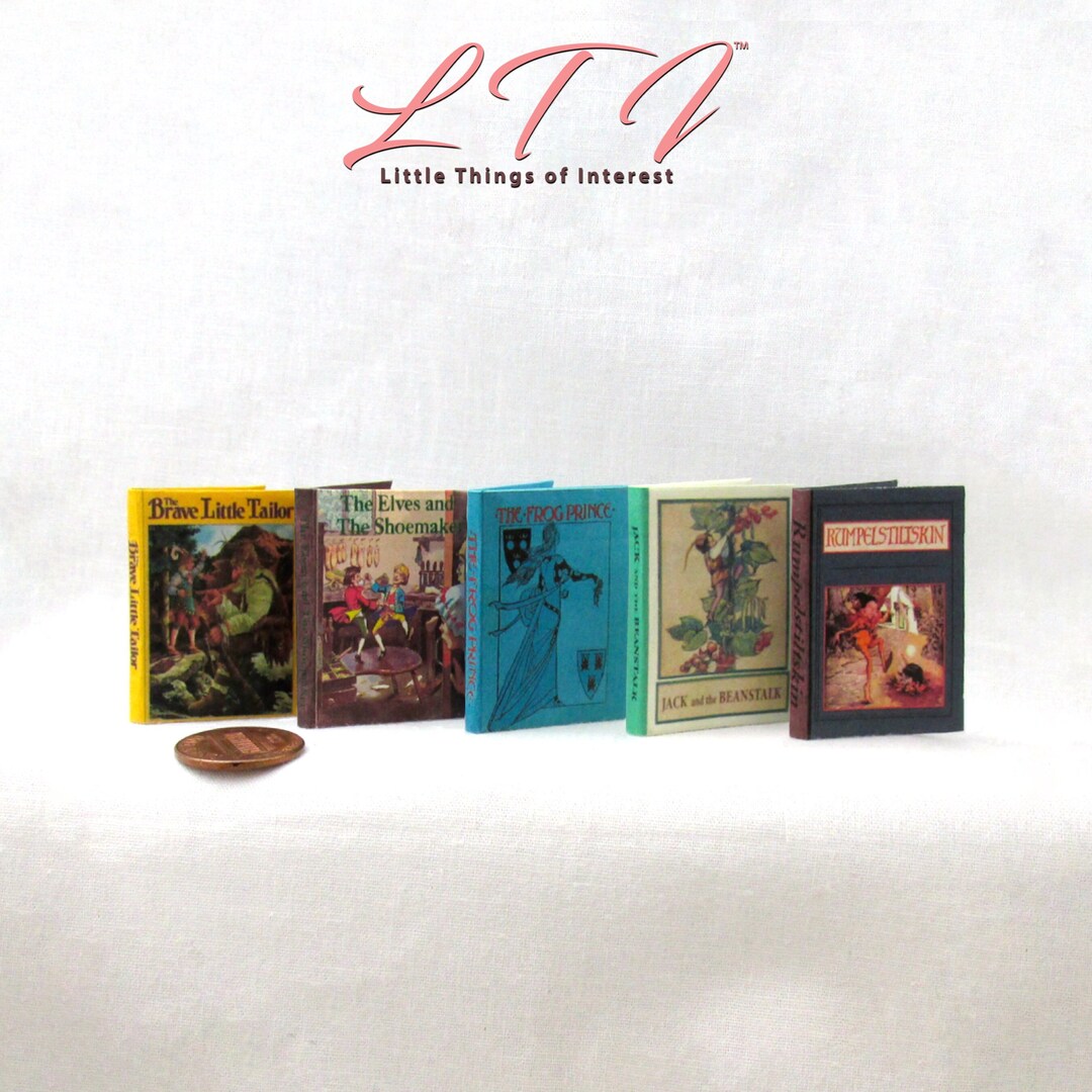 1:6 Scale CLASSIC FAIRY TALES Set of 5 Hard Cover Books Readable ...