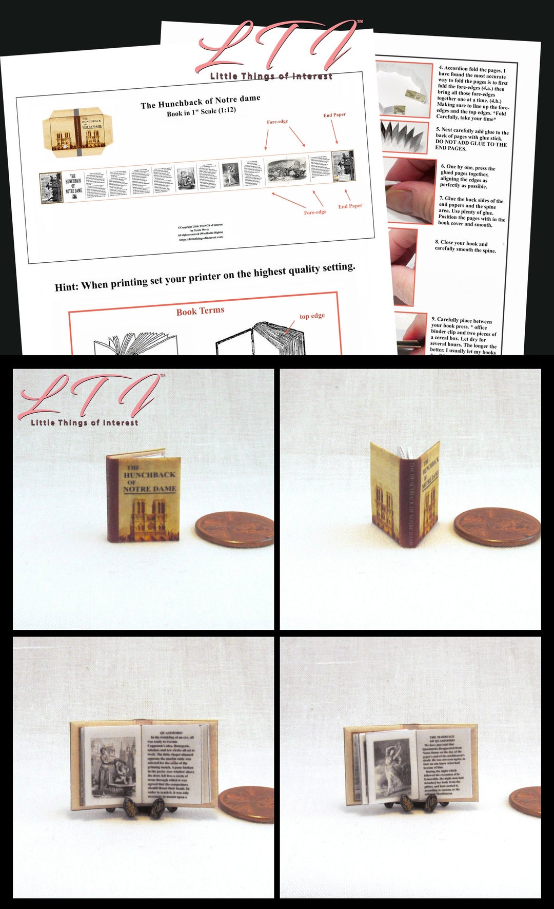 Kit the HUNCHBACK of NOTRE DAME Book Kit Printed Pdf Instruction ...