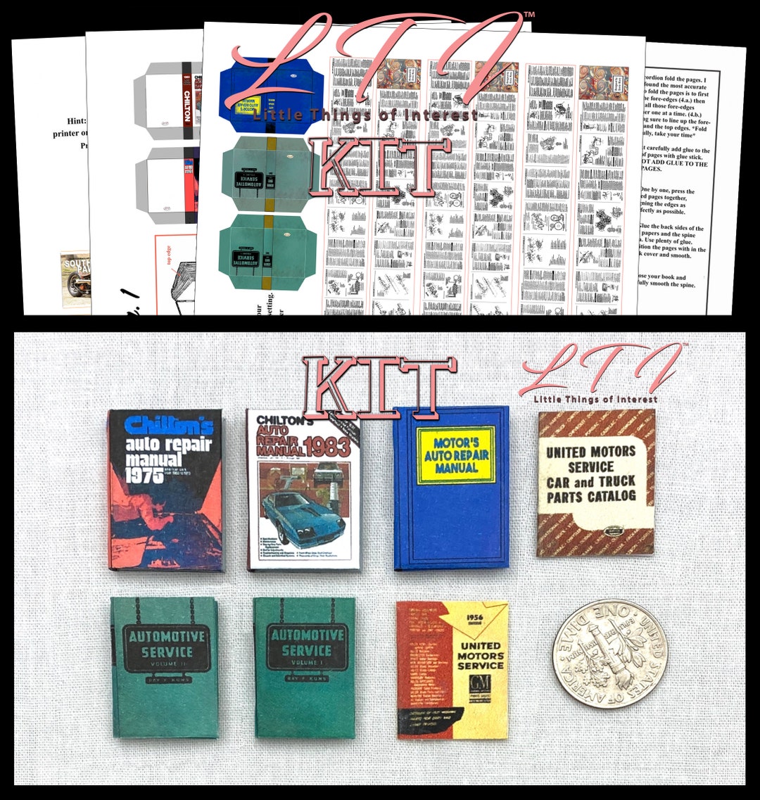 Kit Grandpas AUTOMOTIVE PROP Books Set of 9 Prop Books Kit With Printed ...