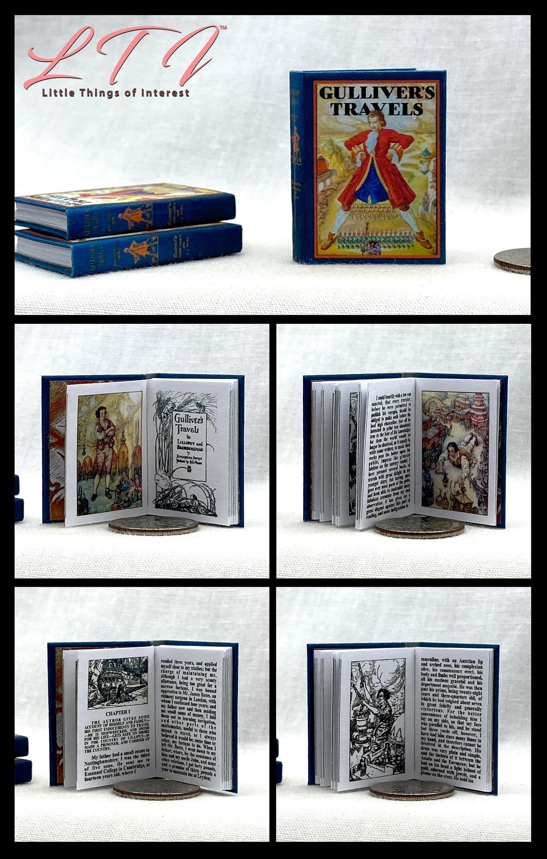 1:6 Scale GULLIVERS TRAVELS Miniature Playscale Readable Illustrated ...