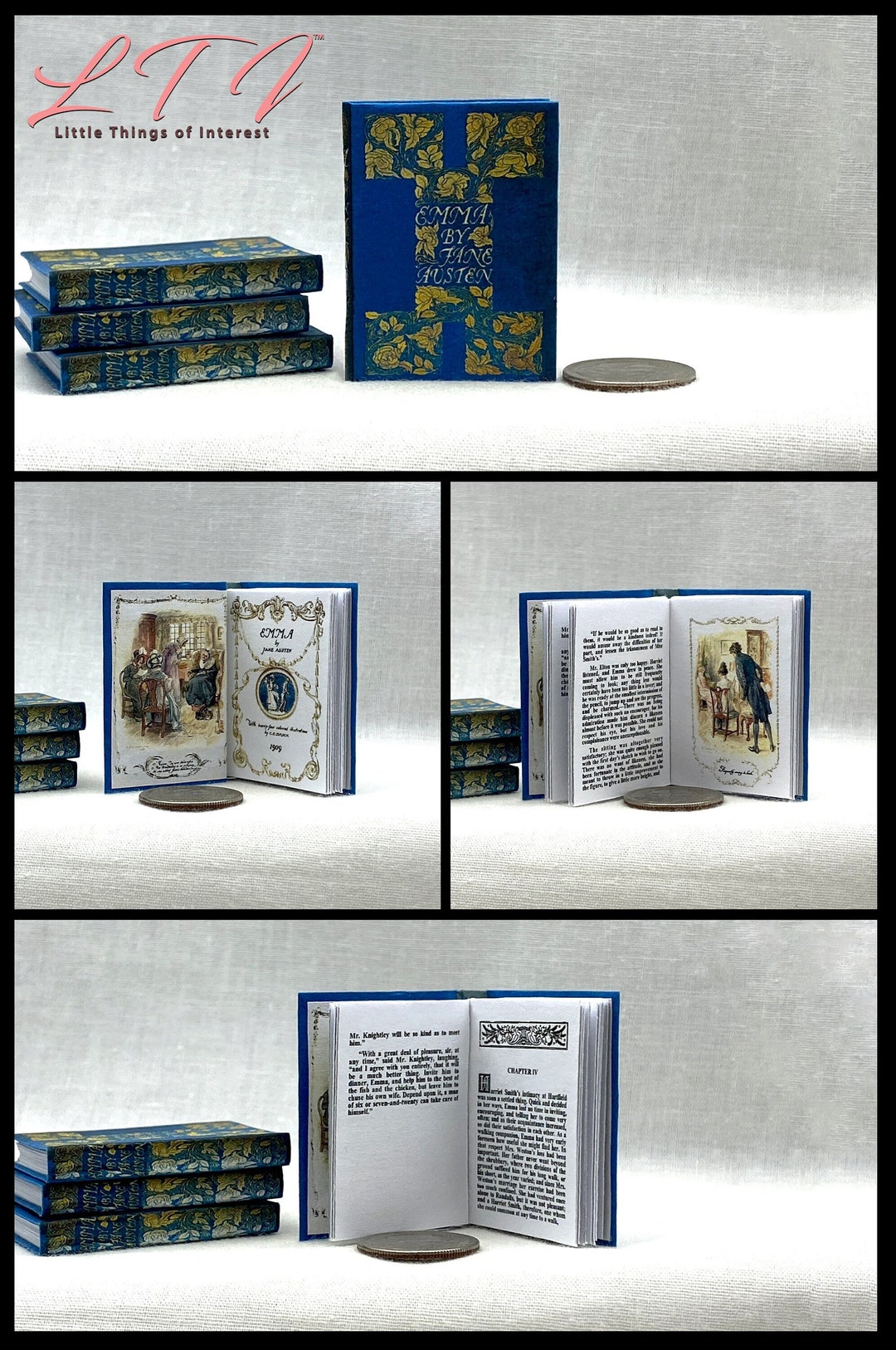 1:6 Scale EMMA by Jane Austen Readable Illustrated Miniature Playscale ...