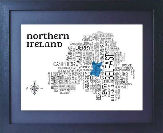 Northern Ireland Word Map | Etsy Sweden