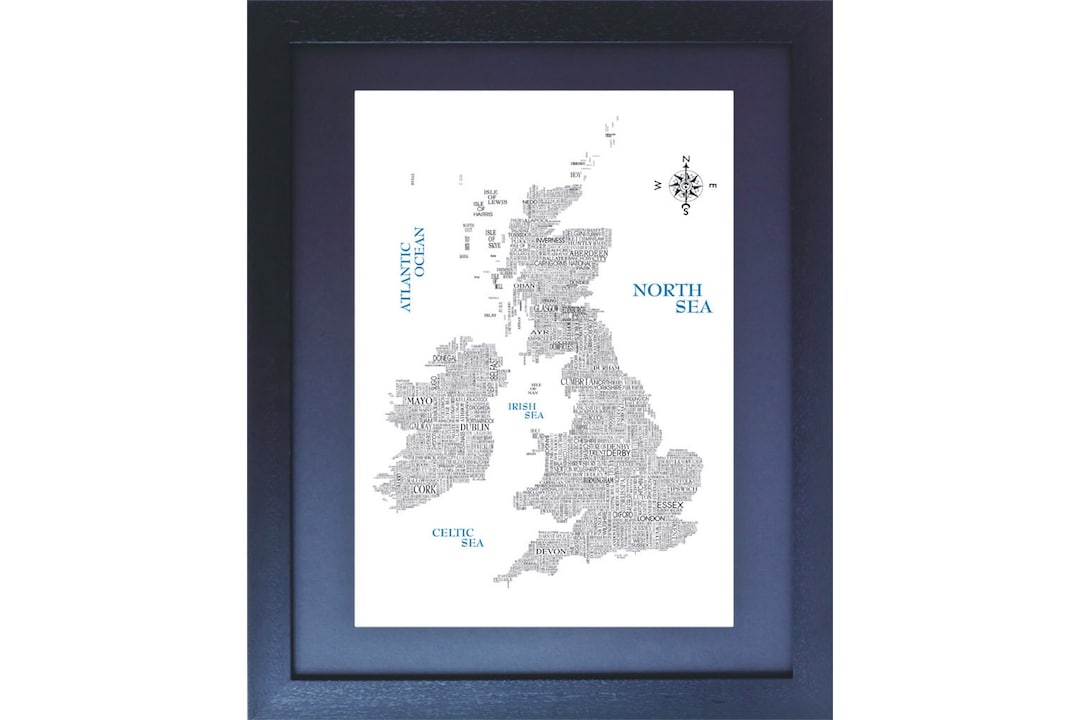 British Isles Word Map - Etsy