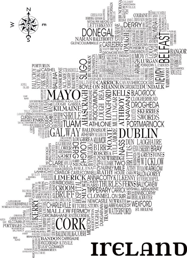Irish Word Map - Etsy