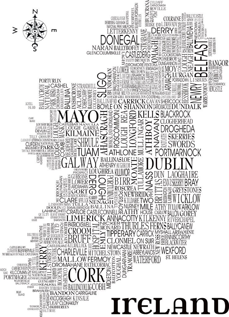 Irish Word Map - Etsy