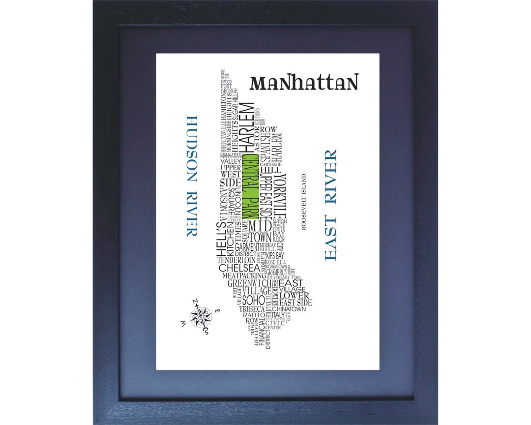 Manhattan Word Map - Etsy