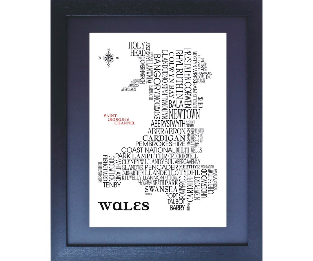 Wales Word Map - Etsy