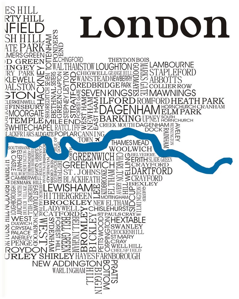 London Print - Word Art - Etsy