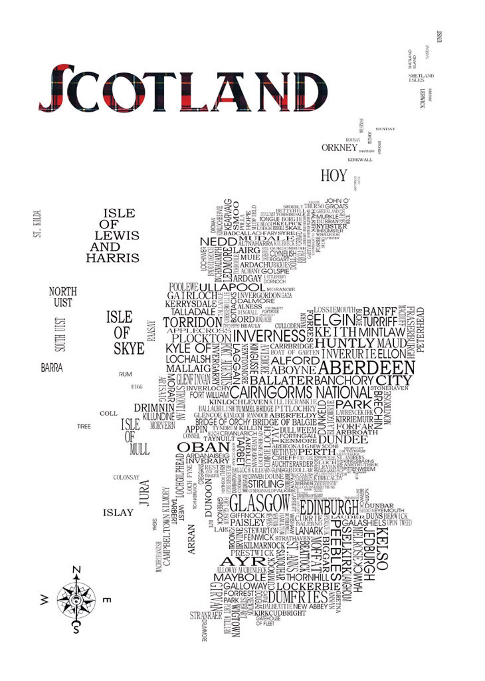 Scottish Word Map - Etsy
