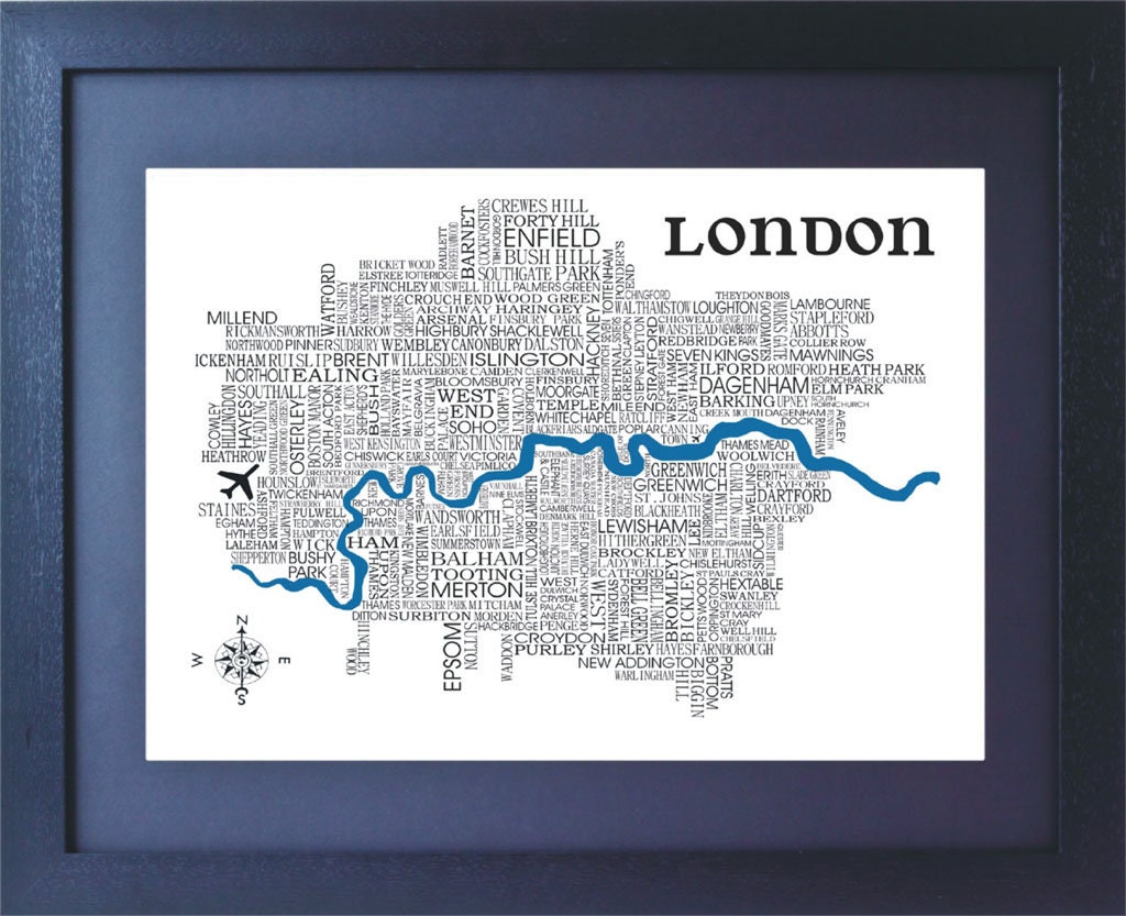 London Word Map - Etsy