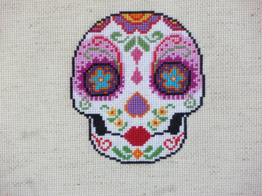 Sweetheart Sugar Skull Cross Stitch Pattern - Etsy