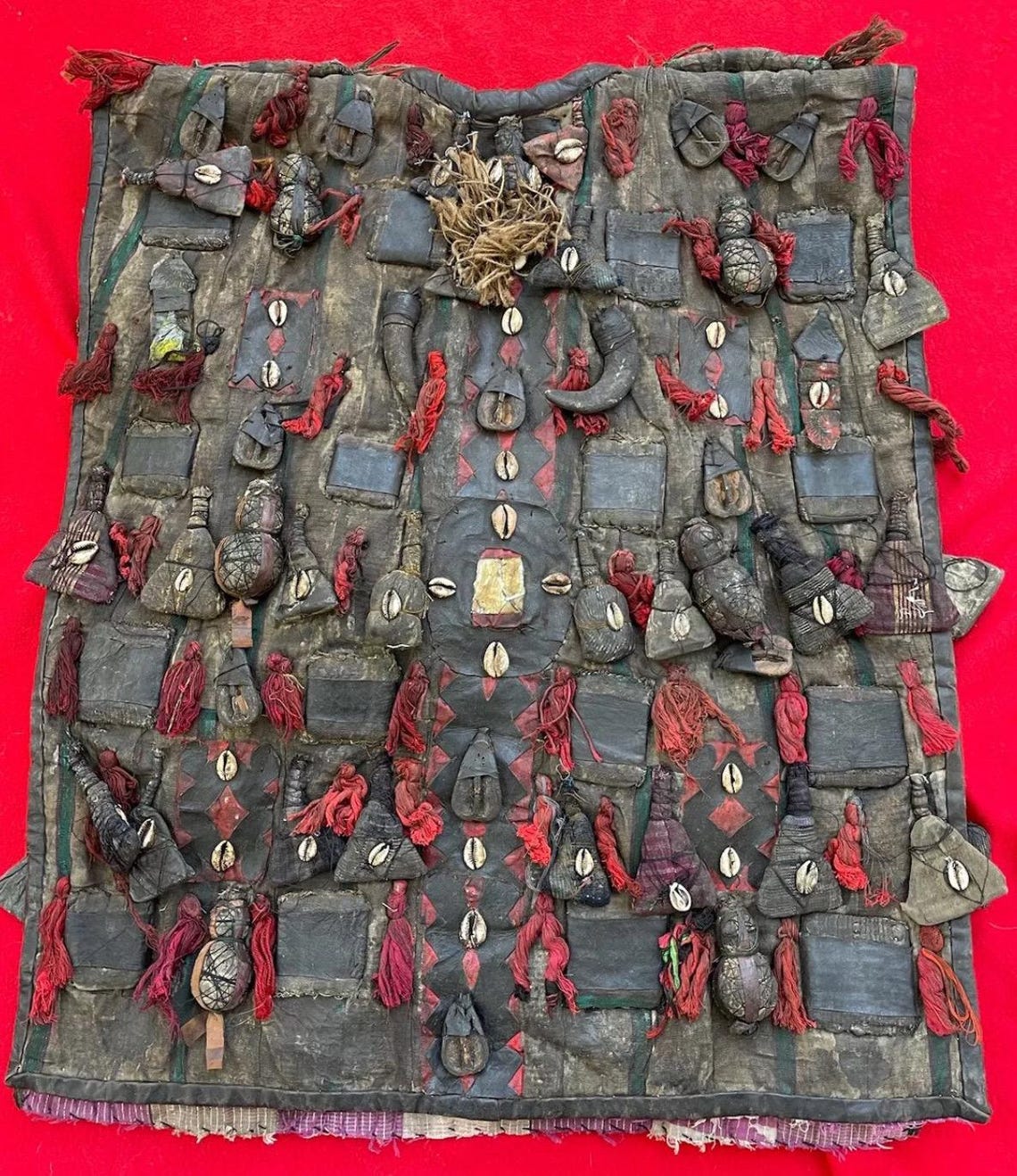 Yoruba Tribe Magnificent Old Hunter’s Vest With Amulets & Magic Bundles ...