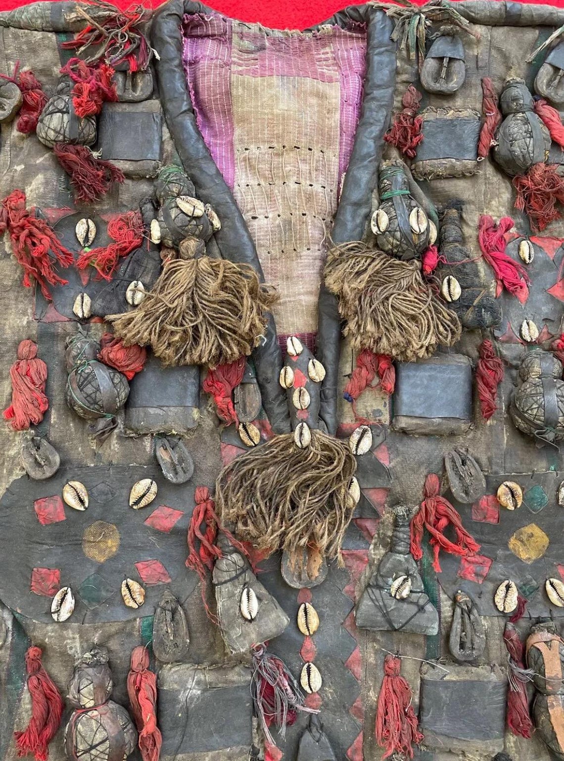Yoruba Tribe Magnificent Old Hunter’s Vest With Amulets & Magic Bundles ...