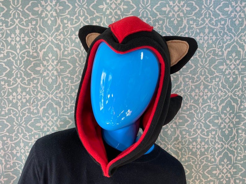 Shadow The Hedgehog Inspired Hood Handmade Fleece Sonic Hat Etsy