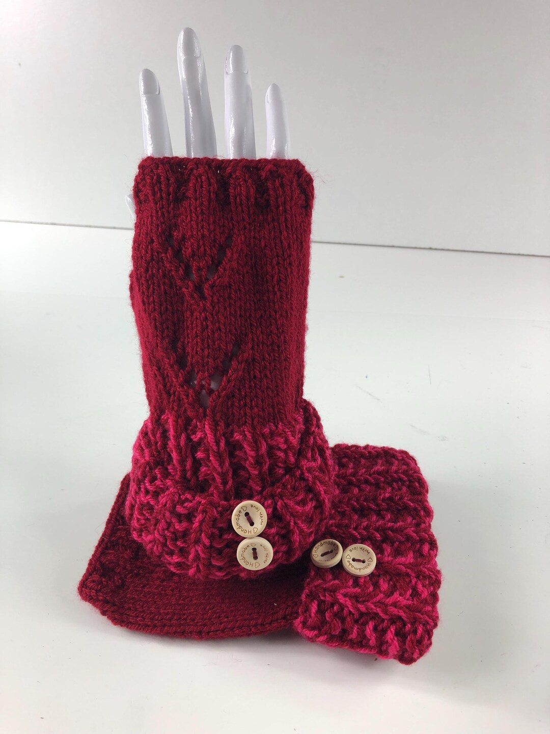 Mittens With Thumb Hand Knitted Wool Ref 5716 Unique Model - Etsy