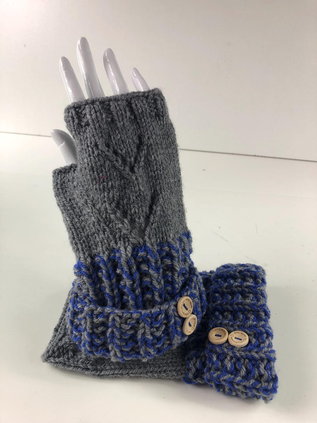 Mittens With Thumb Hand Knitted Wool Ref 5644 Unique Model - Etsy