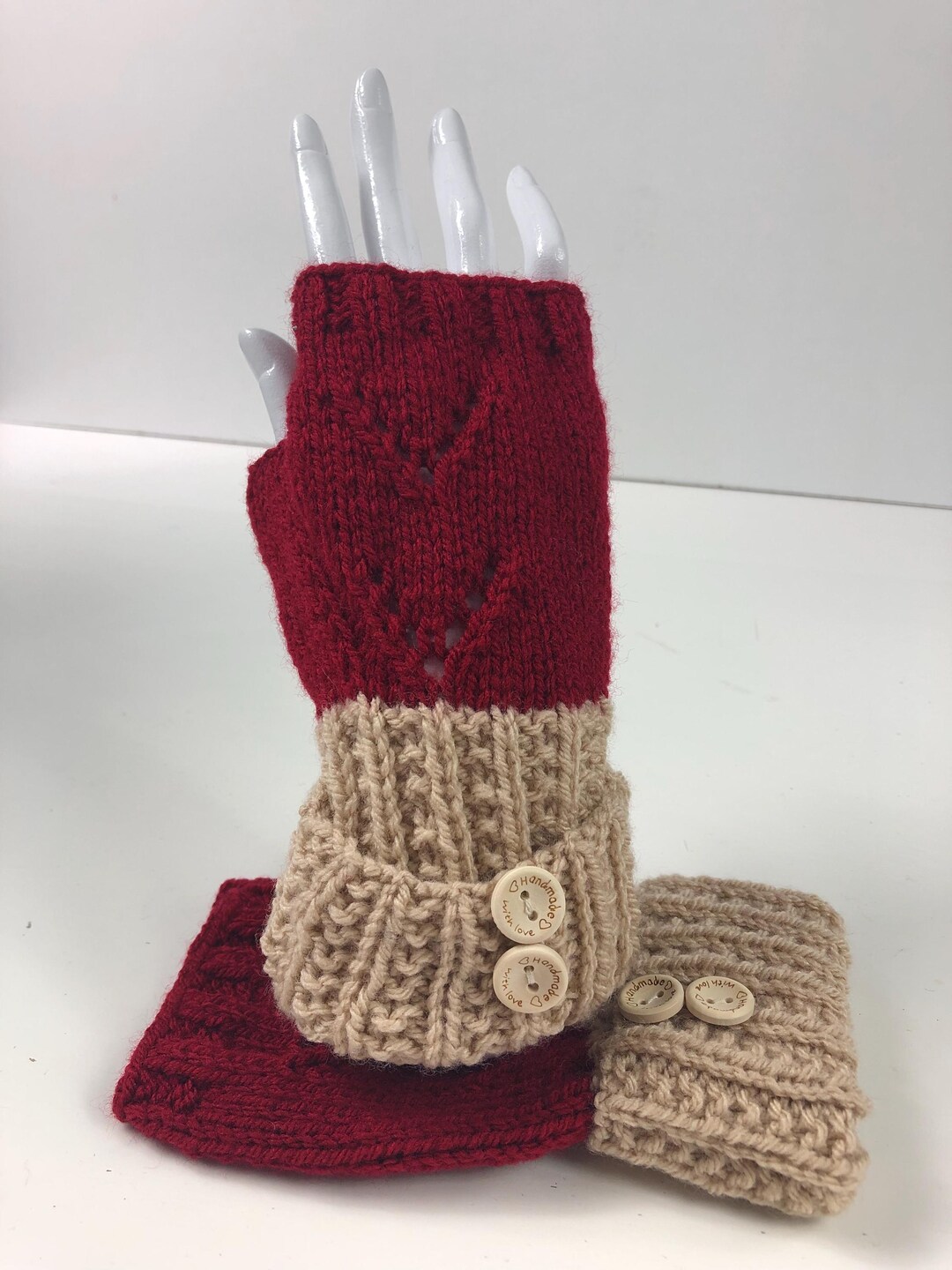 Mittens With Thumb Hand Knitted Wool Ref 5325 Unique Model - Etsy