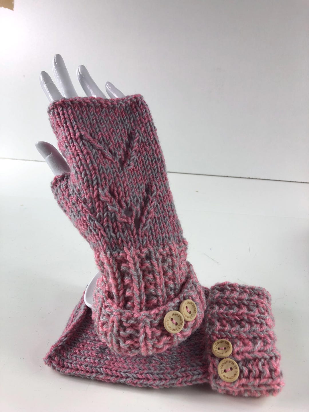 Mittens With Thumb Hand Knitted Wool Ref 5829 Unique Model - Etsy