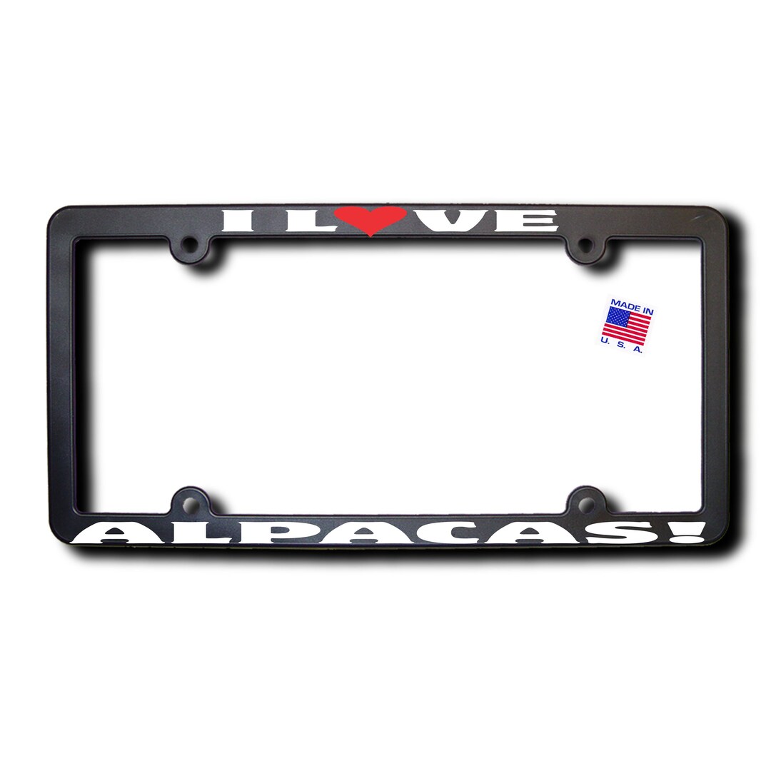 I Love ALPACAS License Plate Frame - Etsy
