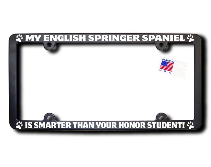 My English Springer Spaniel is Smarter License Frame - Etsy