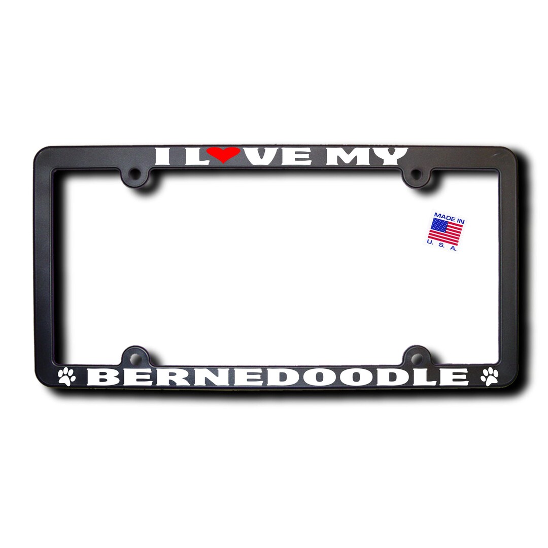 I Love My Bernedoodle License Frame Made in USA - Etsy