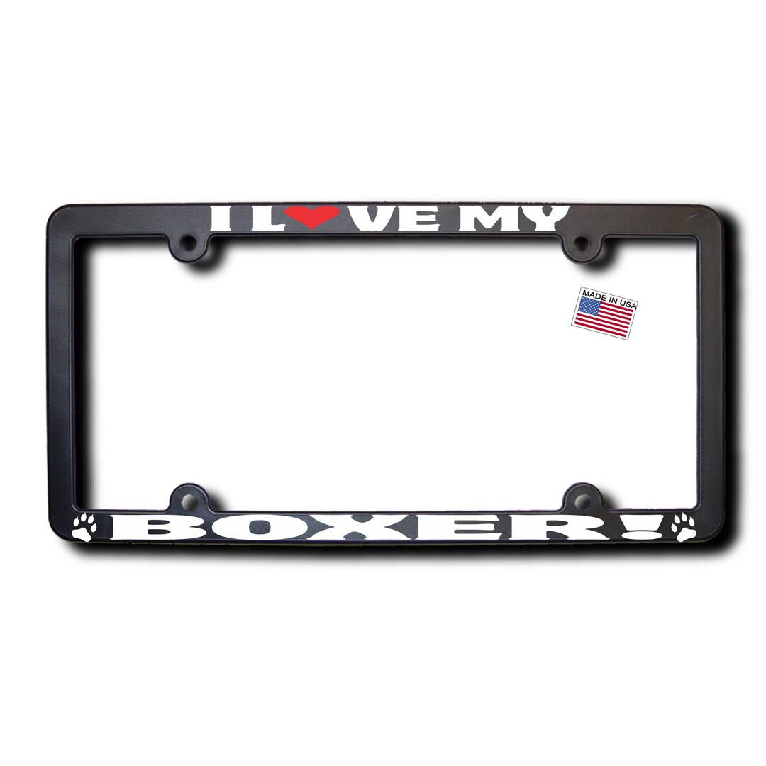I Love My Boxer License Frame - Etsy