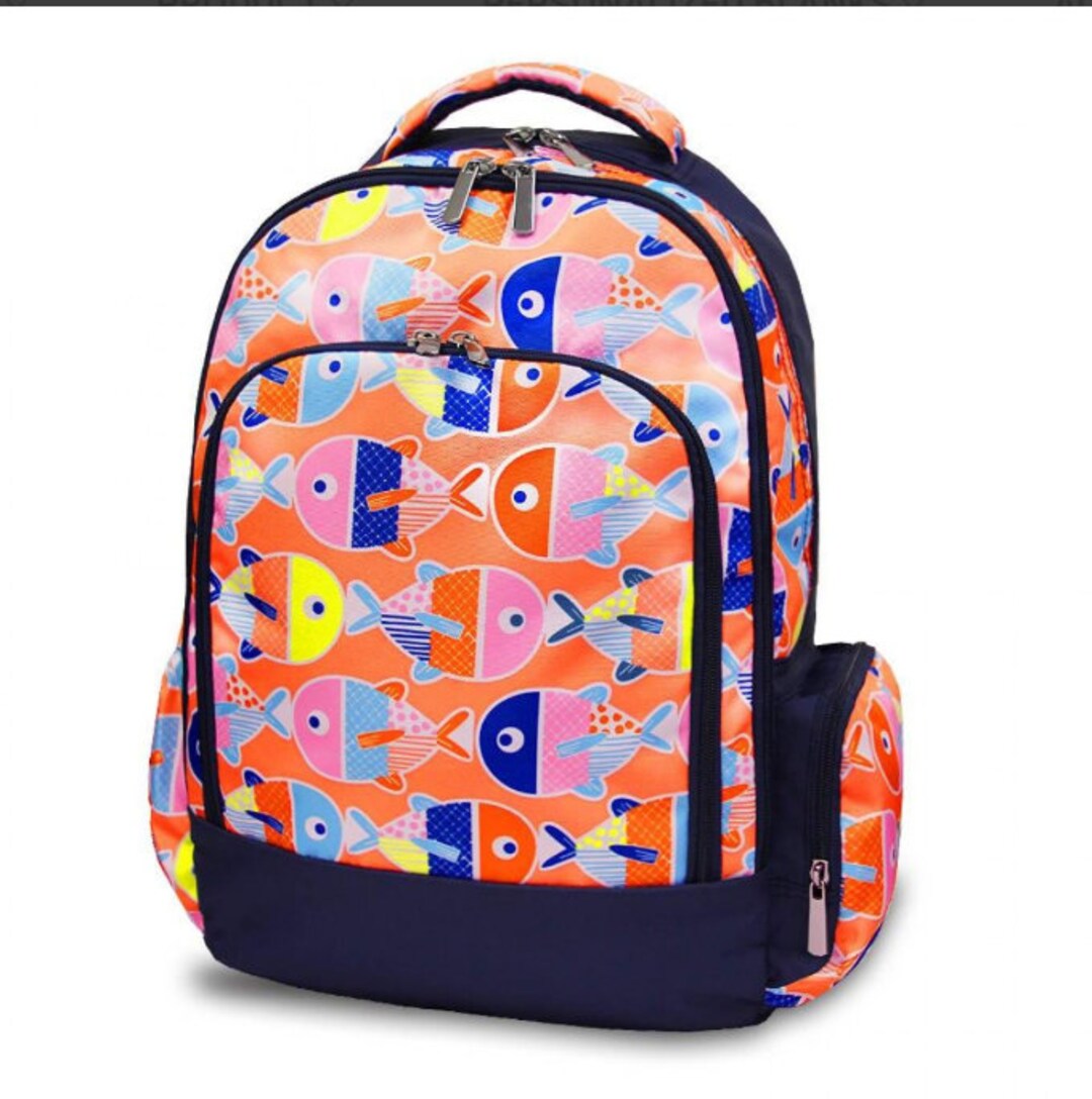Fish Backpack Lunch Box Monogrammed Backpack Back Pack - Etsy