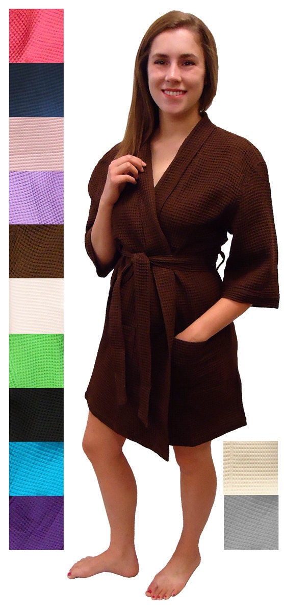 Monogrammed Waffle Weave Robe Bridesmaid Gift Kimono | Etsy