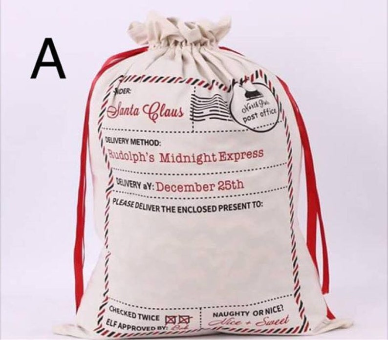 Santa Sack Santa Bag Santa Present Sacks Christmas Gift - Etsy
