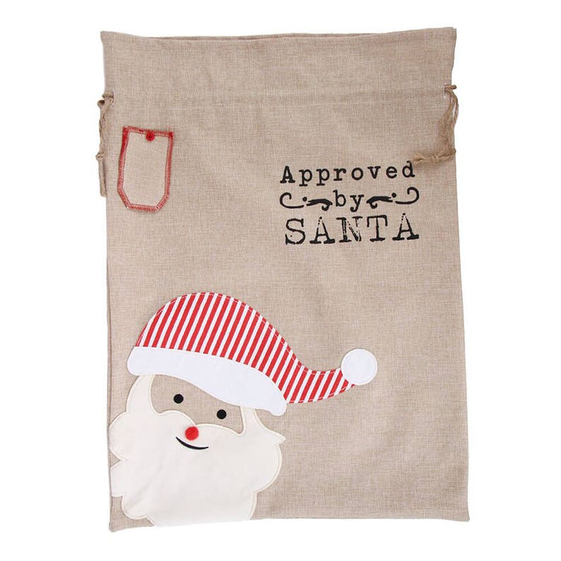 Santa Sack Ho Ho Ho Santa Bag Burlap Santa and Reindeer - Etsy