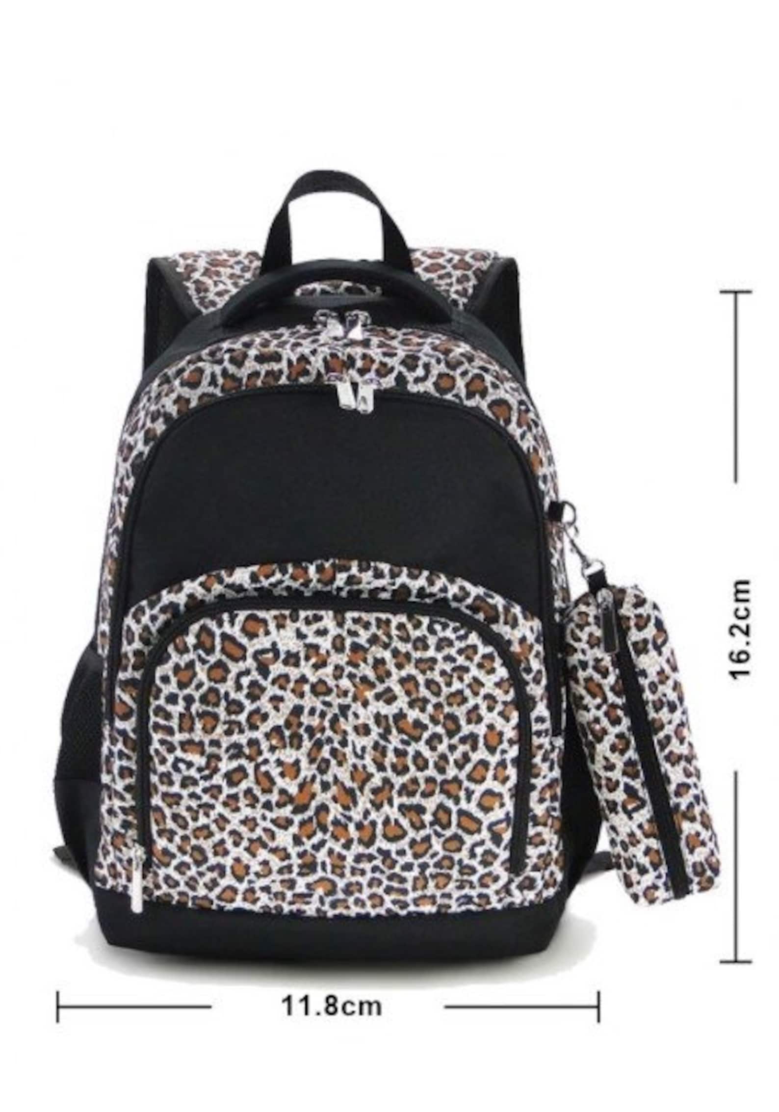 Leopard Backpack Lunch Box Monogrammed Backpack Back Pack - Etsy