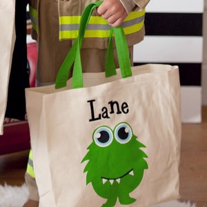 Trick or Treat Bag, Monster Tote Halloween Bag - Etsy