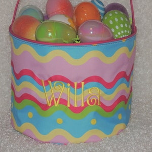Happy Easter Bucket, Monogrammed Easter Bucket Personalized Easter ...