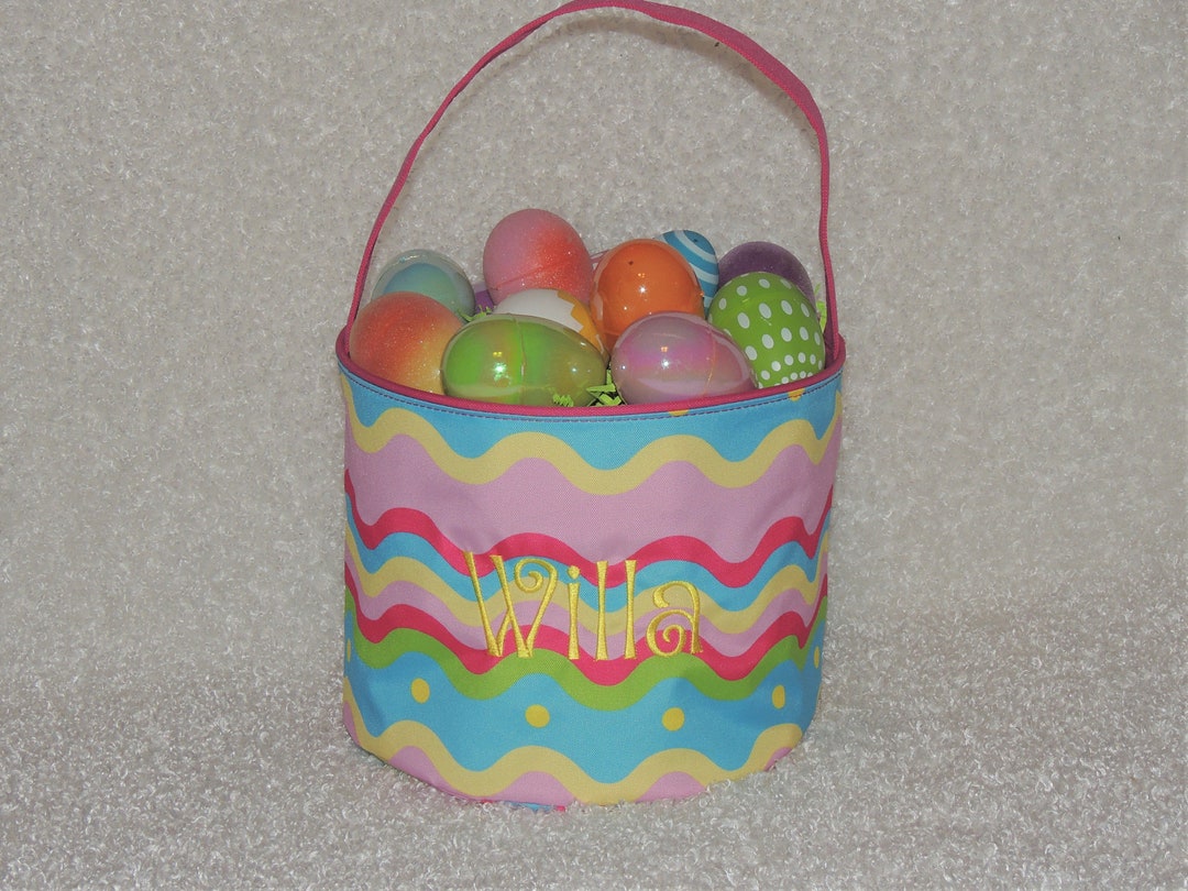 Happy Easter Bucket, Monogrammed Easter Bucket Personalized Easter ...