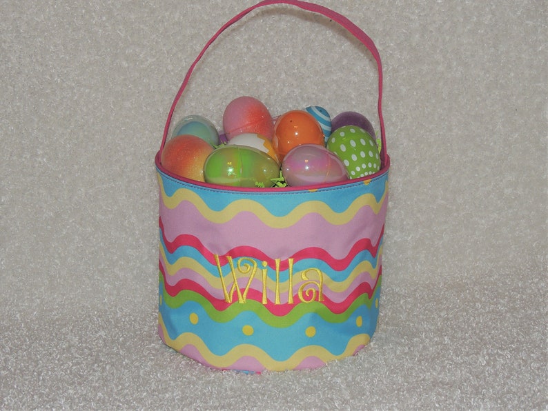 Happy Easter Bucket, Monogrammed Easter Bucket Personalized Easter ...