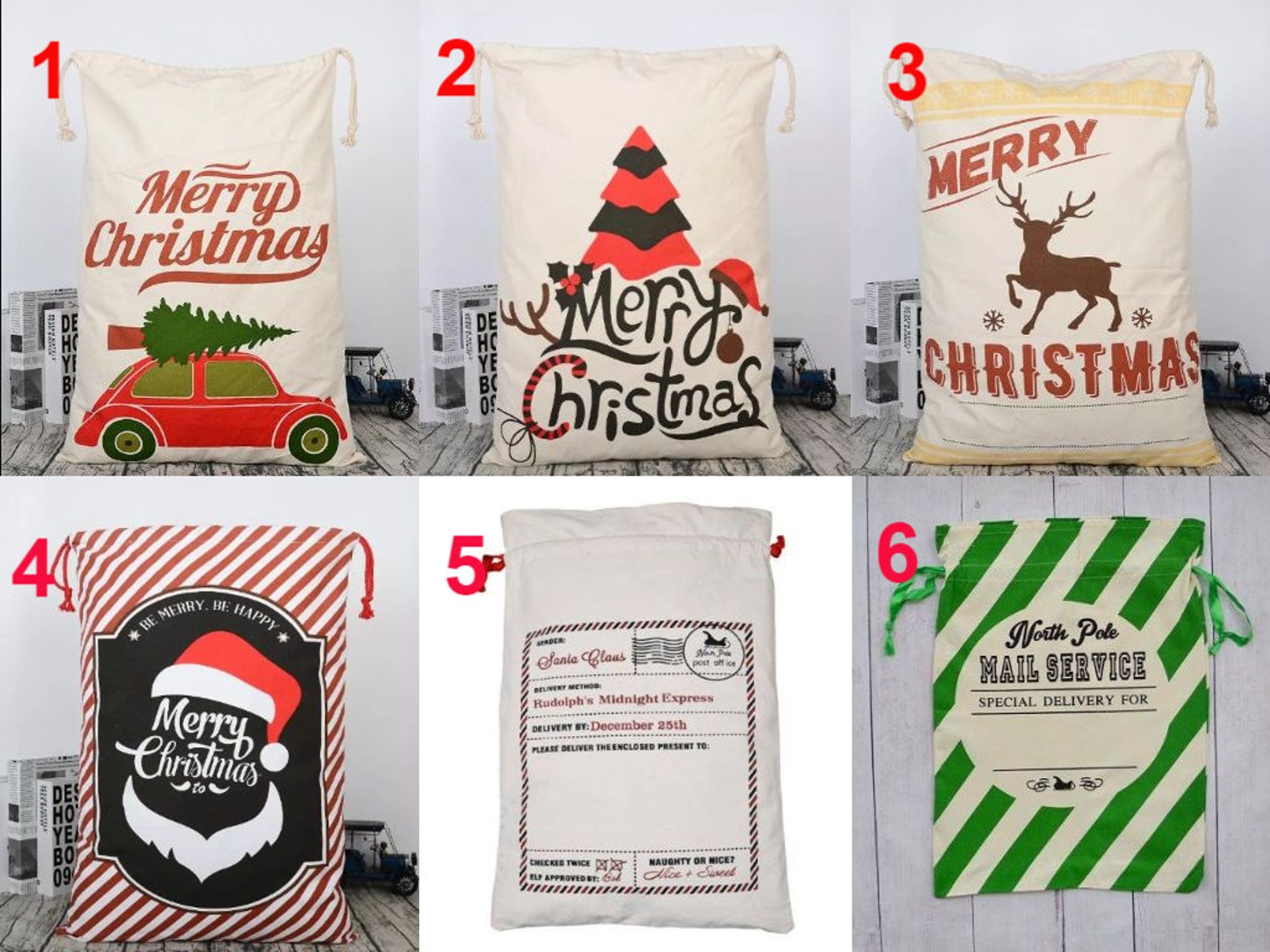 Santa Sack Santa Bag Santa Present Sacks Christmas Gift - Etsy