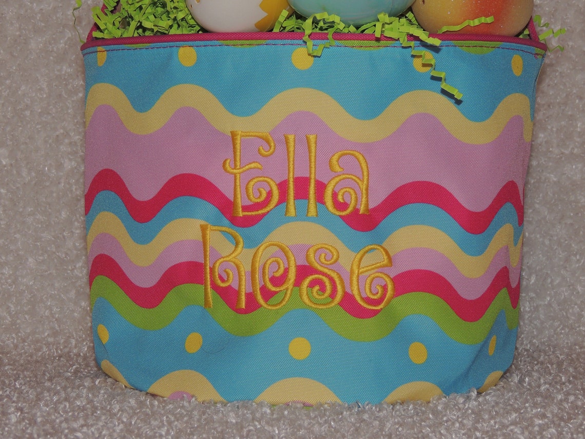 Happy Easter Bucket, Monogrammed Easter Bucket Personalized Easter ...