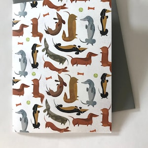 Dachshund Pattern Note Card - Etsy