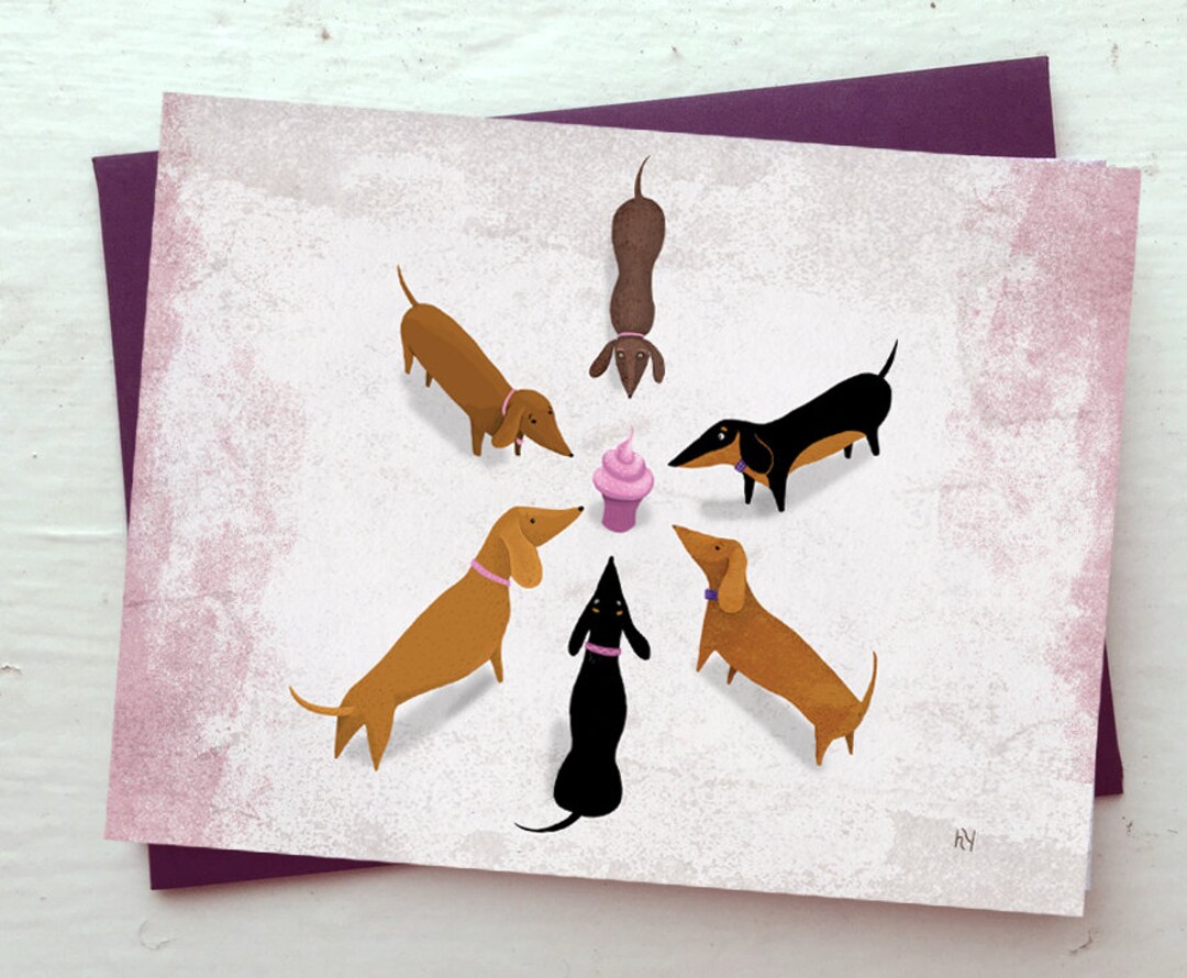 Wiener Dog Happy Birthday Card - Etsy