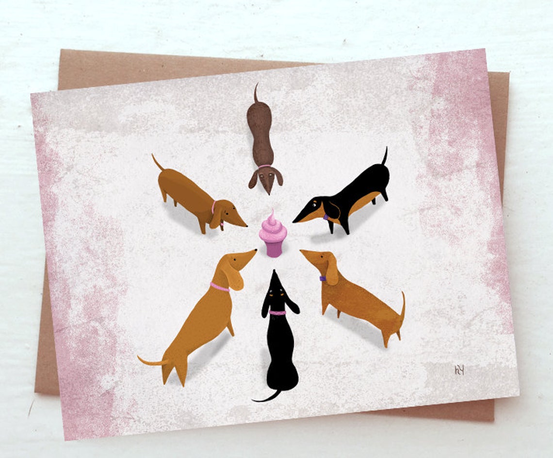 Wiener Dog Happy Birthday Card - Etsy