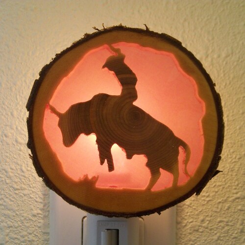 Bull Rider Cowboy Light Personalized Free LED Night Lamp | Etsy